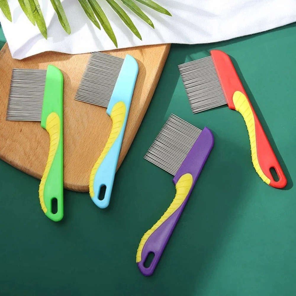 Serit Kutu Gagang Panjang Besi Sisir Rambut